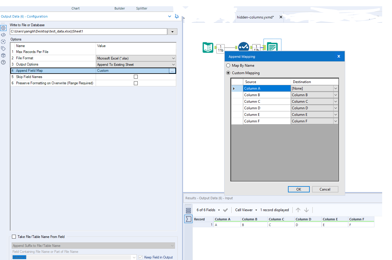 Solved: output excel report by hiding columns - Alteryx Community