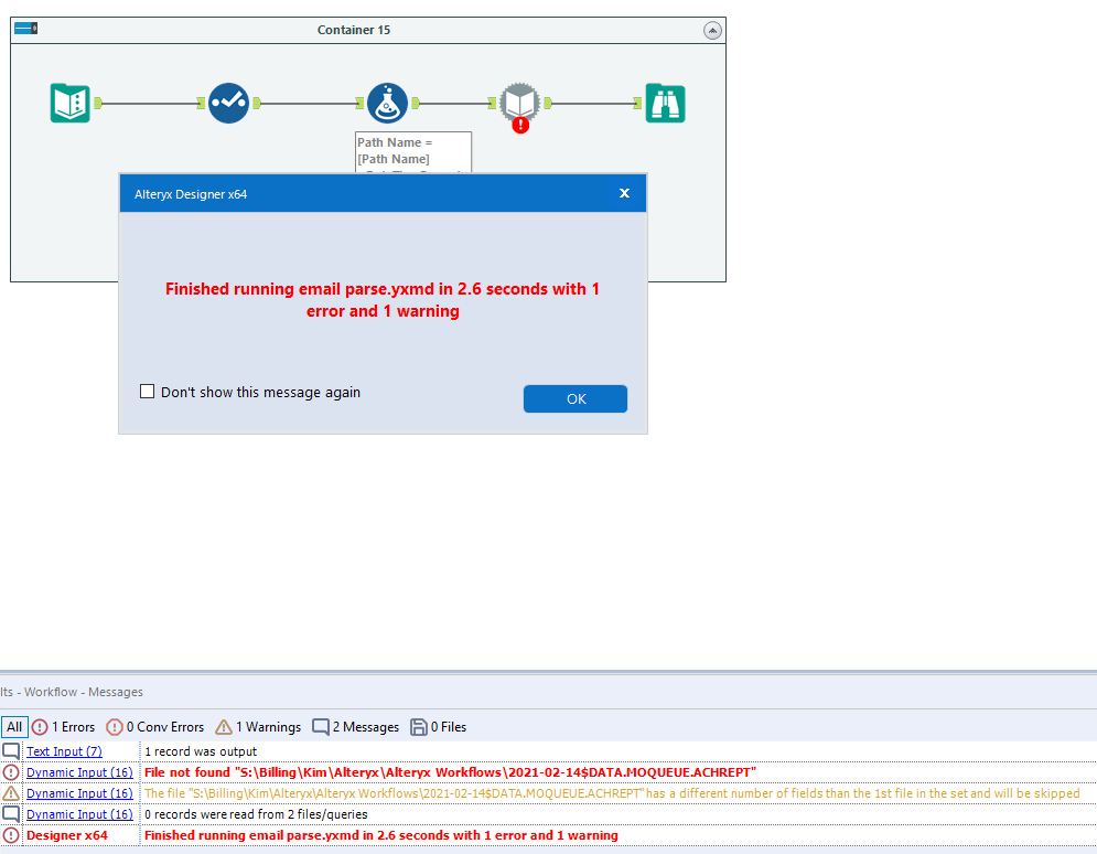 Solved Dynamic Input With Text File Alteryx Community
