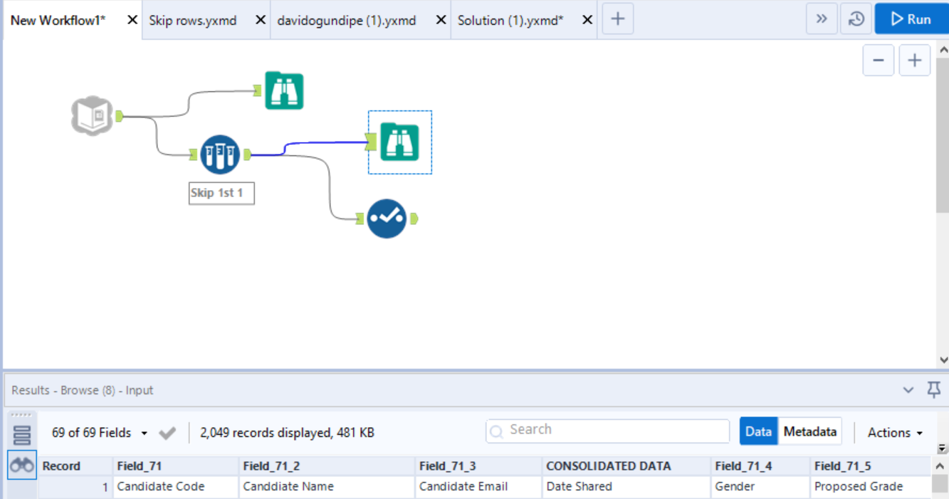 Solved: Change the header in the workflow - Alteryx Community