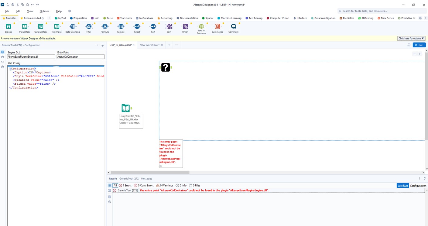 AlteryxCtrlContainer could not be found in the plu... - Alteryx Community
