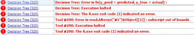 Solved Error Decision Tree 320 Decision Tree Error I Alteryx