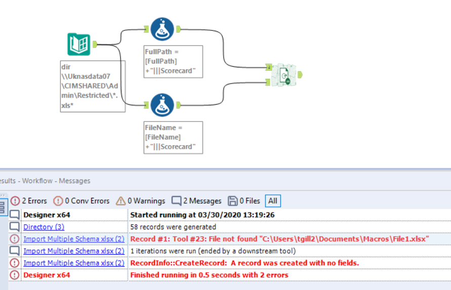 Solved: Different schema than the 1st file error - Alteryx Community