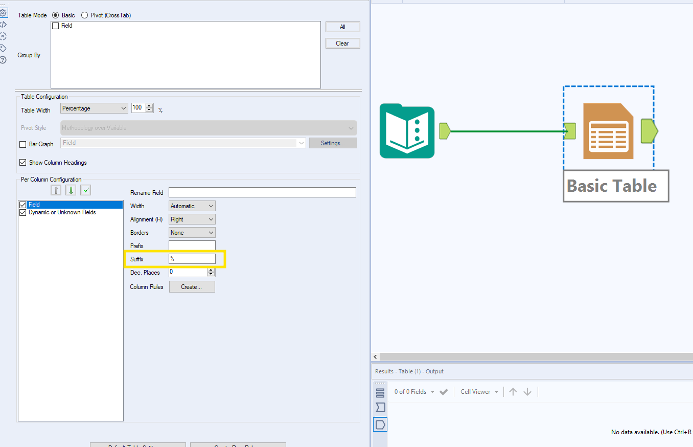 Solved: Insert percent sign in column styling for specific... - Alteryx Community
