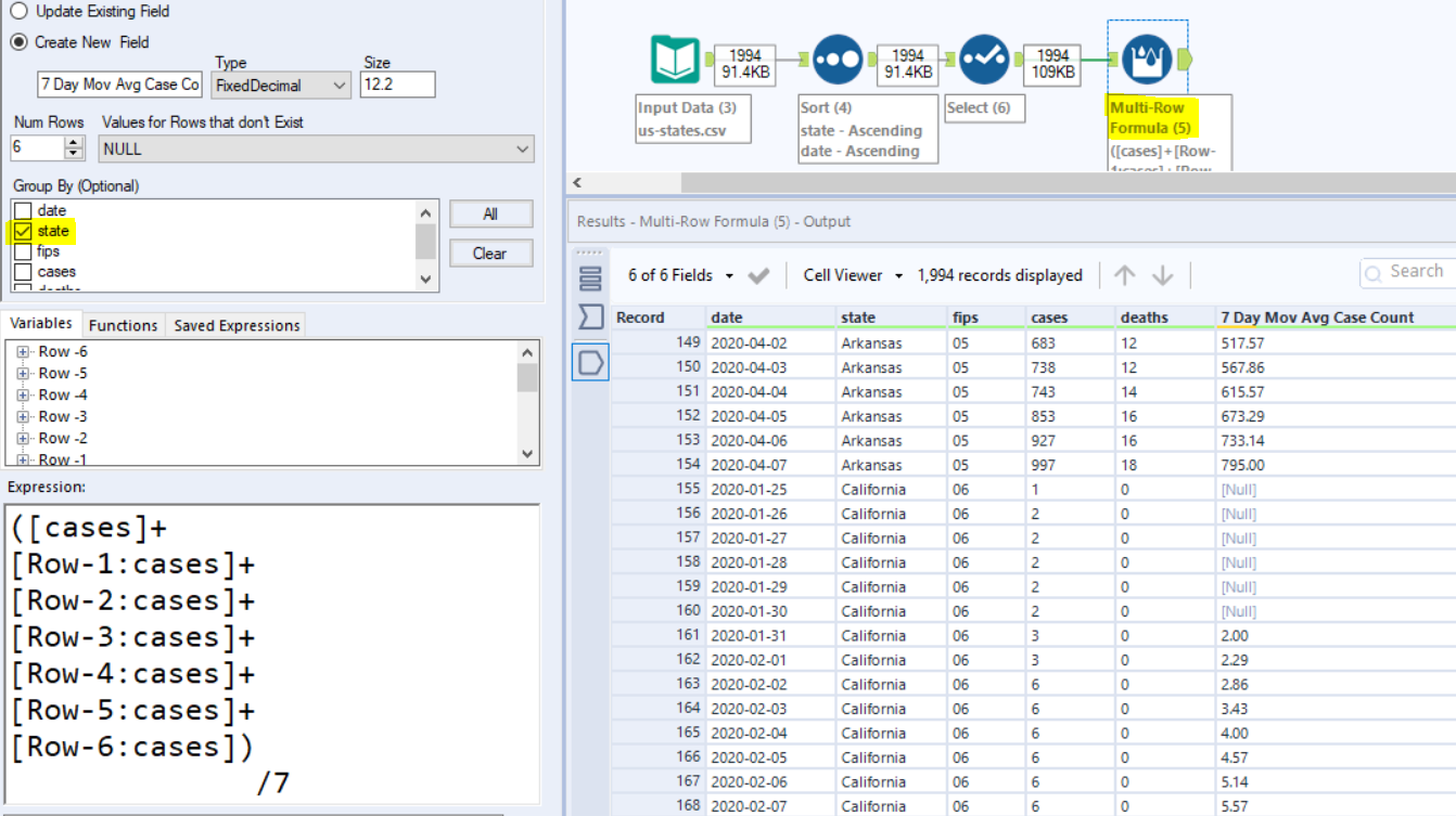 Calculate Moving Average over X days across multip... - Alteryx Community
