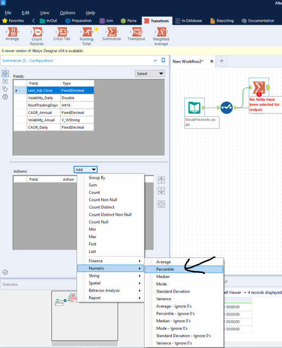 Solved: Percentile mathematical function - Alteryx Community