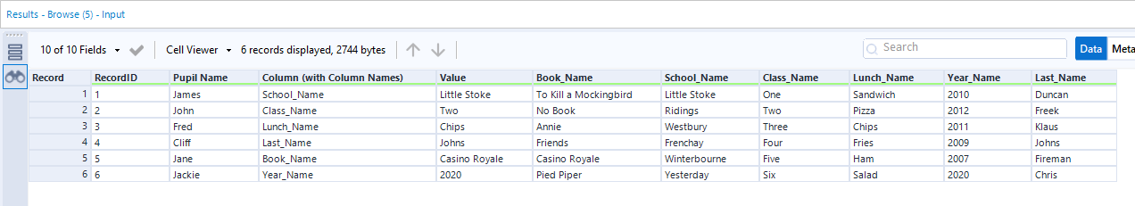 Solved: Selecting data in fields where field names are in ... - Alteryx Community