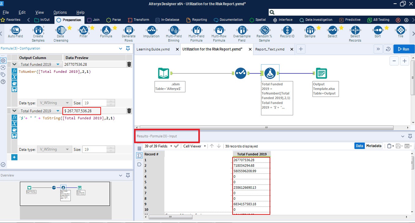 Solved: Formatting Disparity (Formula Window Result vs Out... - Alteryx ...