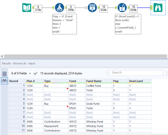 Solved: Inserting two blank rows based on condition - Alteryx Community