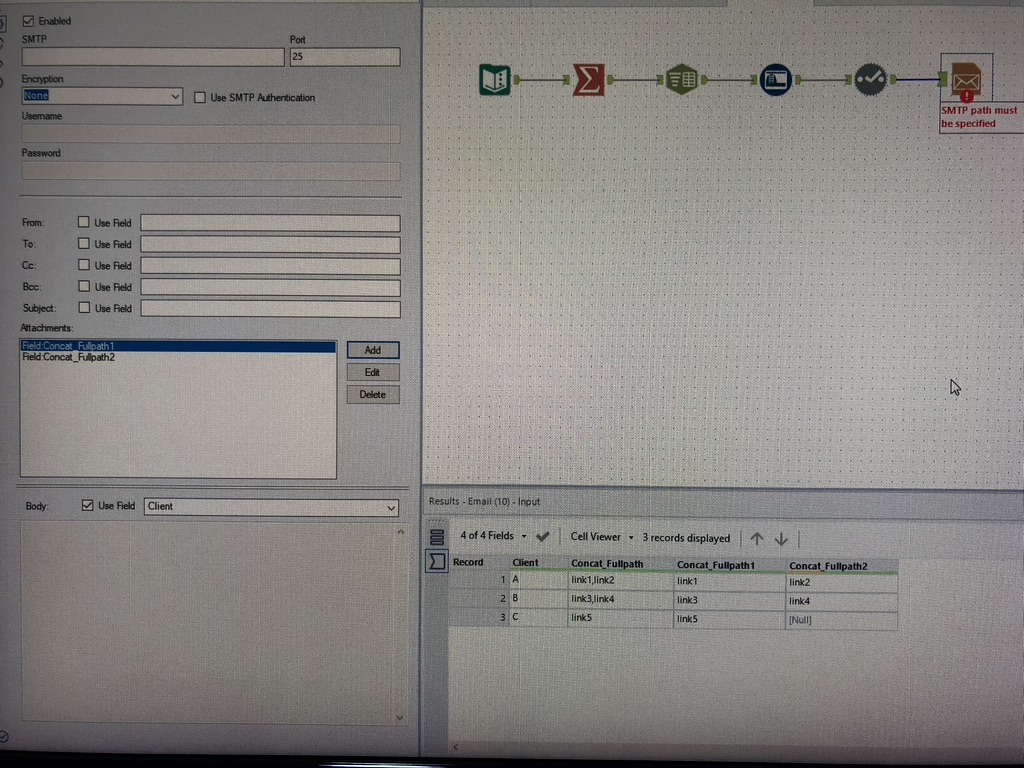 Solved: Sending emails with dynamic number of attachments - Alteryx Community