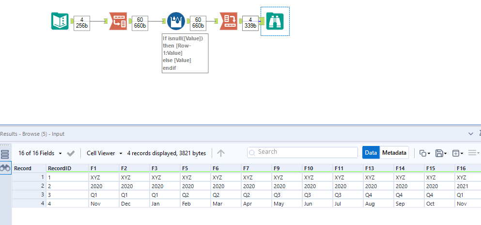 Solved: Multi Field Formula to copy previous column value - Alteryx Community