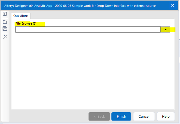 Solved: Sample work for Drop Down Interface with external ... - Alteryx Community