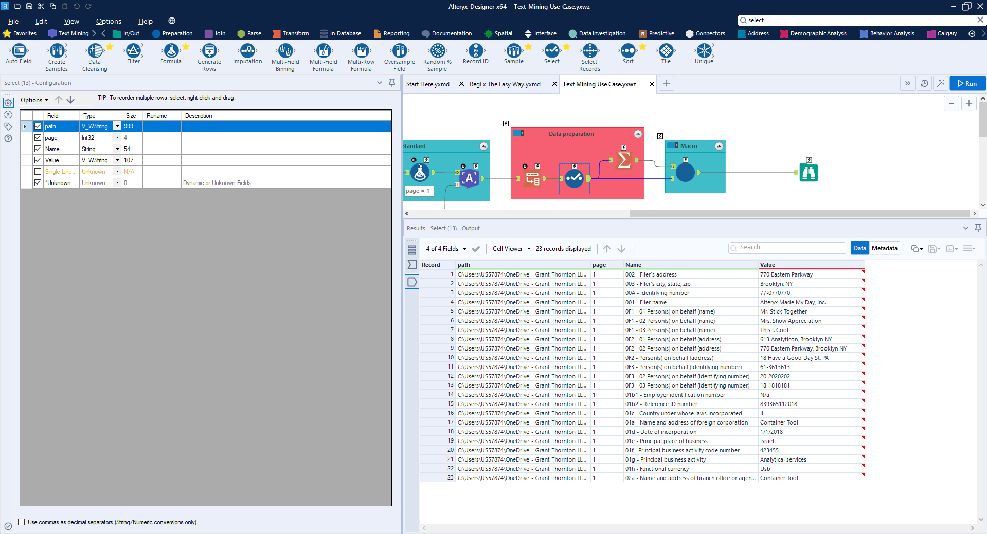 Using the Text Mining Tools on Federal Tax Forms - Alteryx Community