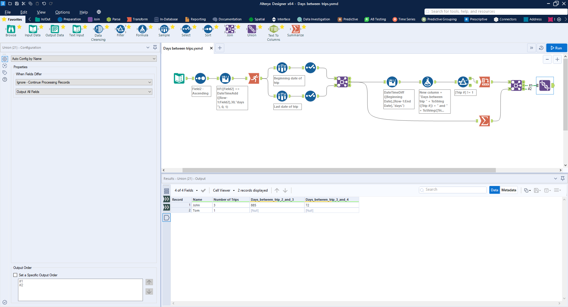 Solved Group By Date And Calculate Difference Between The Alteryx 