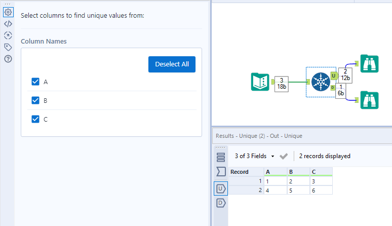 Solved: Does the Unique Tool return Unique Rows when all e... - Alteryx ...