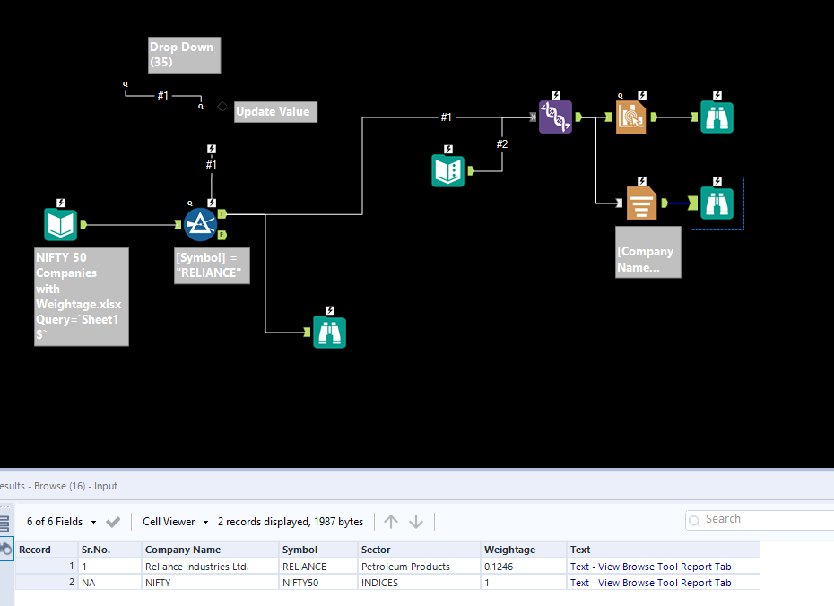 Solved: Drop Down Tool & Action Tool - Alteryx Community