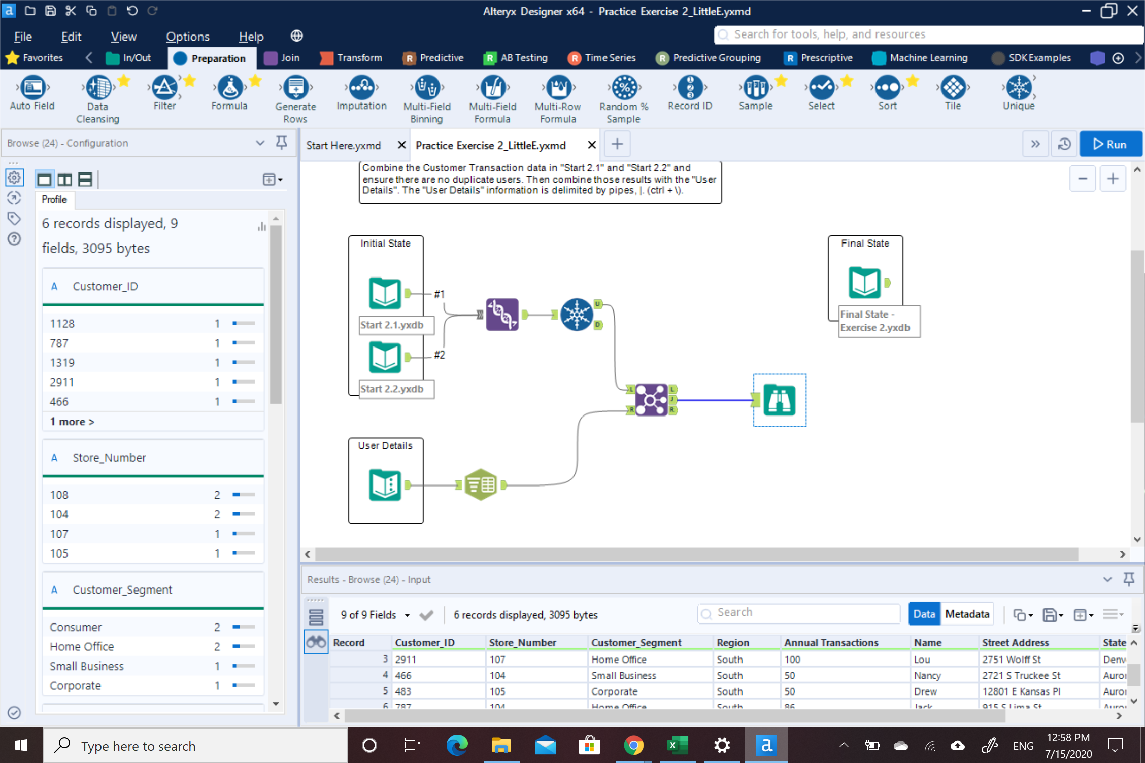 Learning Path 1 Exercise 2 General Alteryx Community 