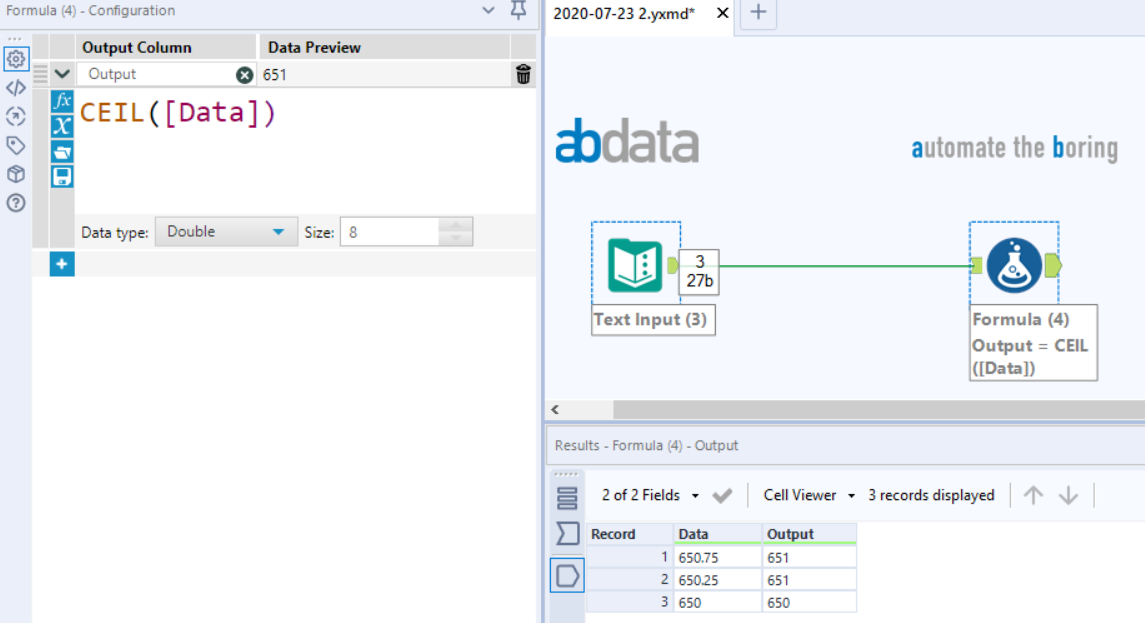 Solved: Round up Formula required - Alteryx Community