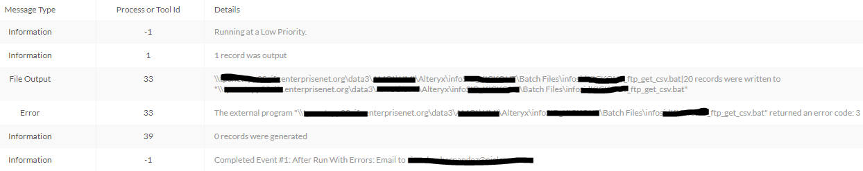 Solved: Workflows intermittently failing: error code 3 - Alteryx Community