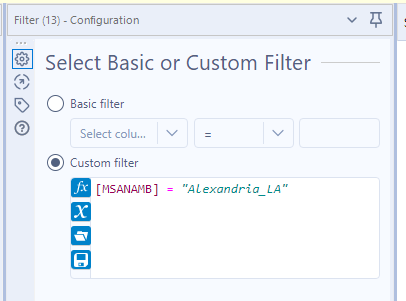 Solved: Pass Drop down Option to filter - Alteryx Community