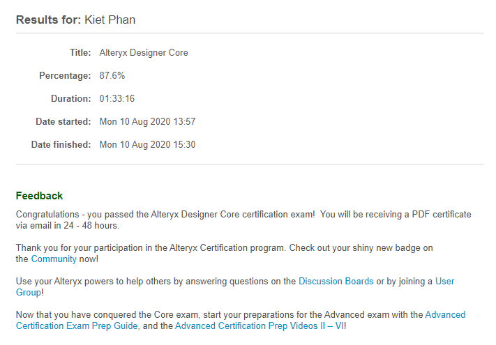 My tips on passing your Alteryx Designer Core Cert... - Alteryx Community