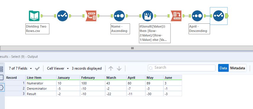 Solved: How to Update Multiple Fields to Divide Two Rows - Alteryx Community