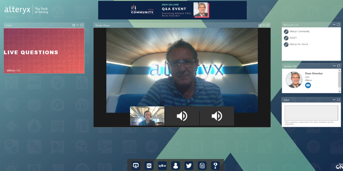 "Ask Me Anything" with CEO Dean Stoecker: More Ans... - Alteryx Community
