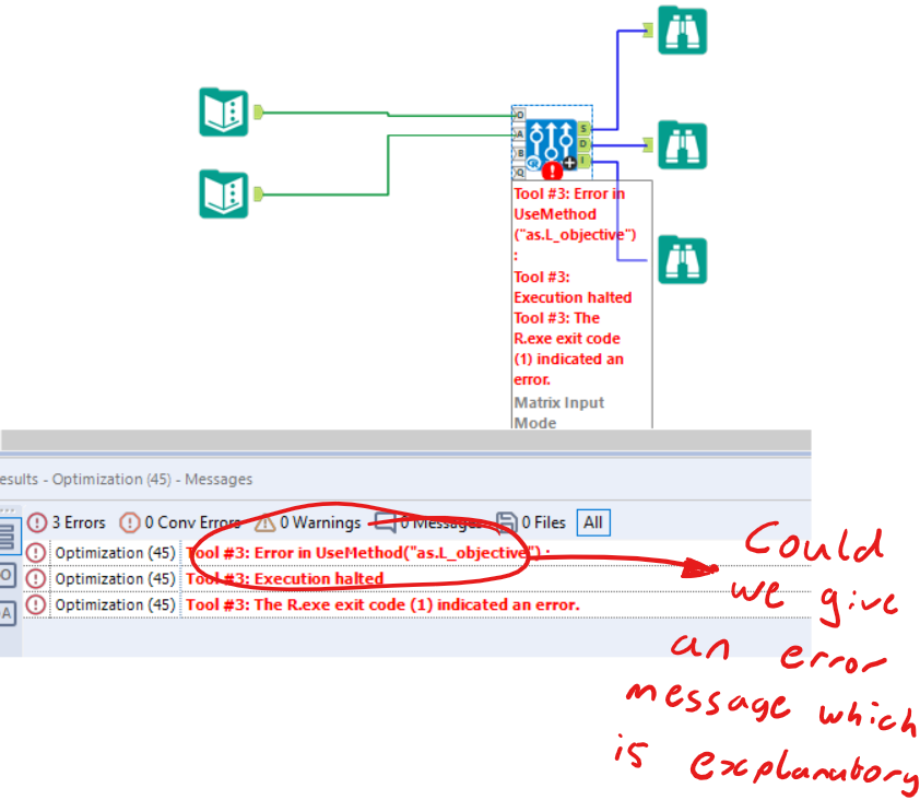 Improved error messaging on Optimize tool - Alteryx Community