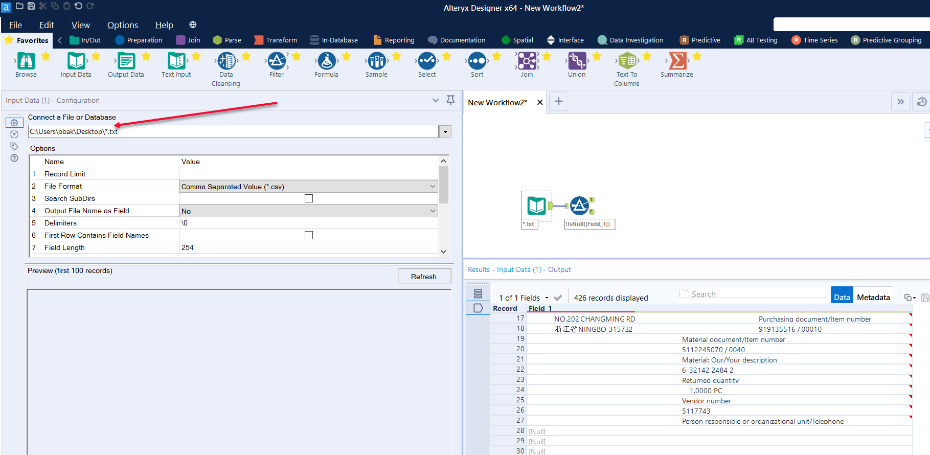 Solved: Input Text Data - Alteryx Community