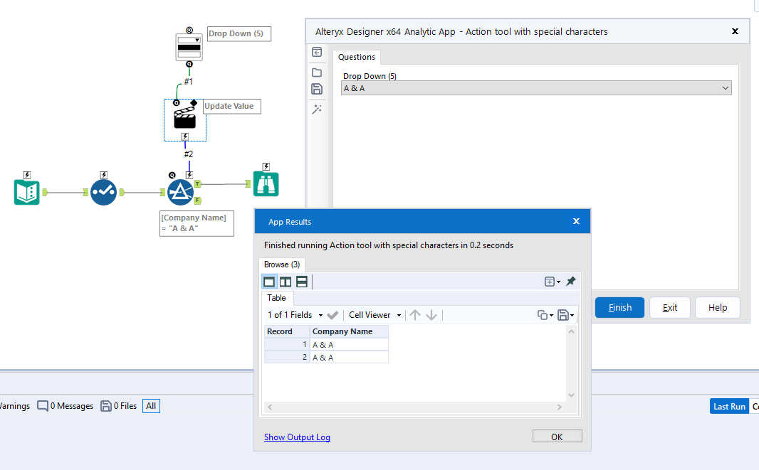 Solved: Action Tool and Special Characters "&" - Alteryx Community