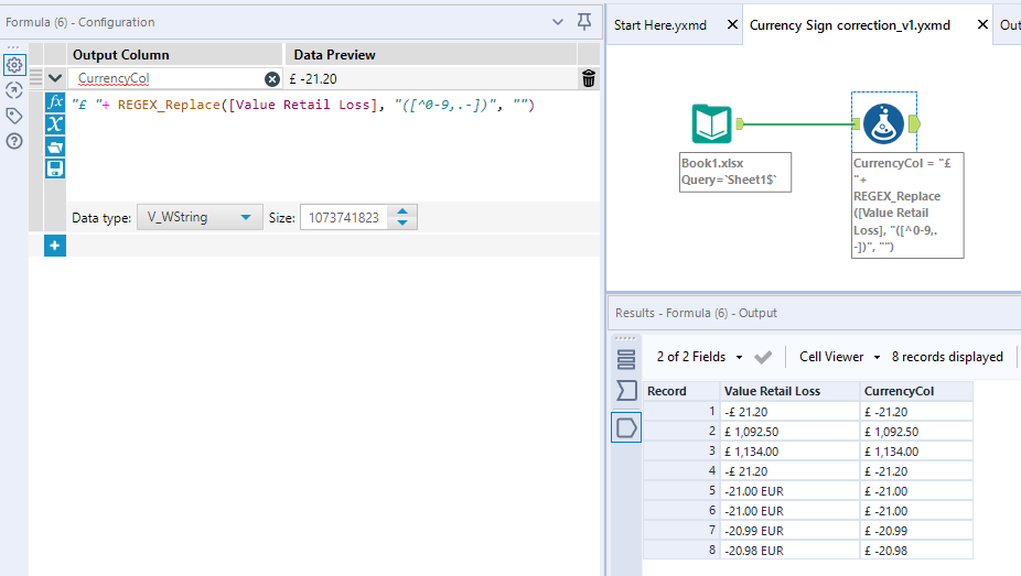 Solved: Alteryx automatically converts string (£45.50) to ... - Alteryx Community