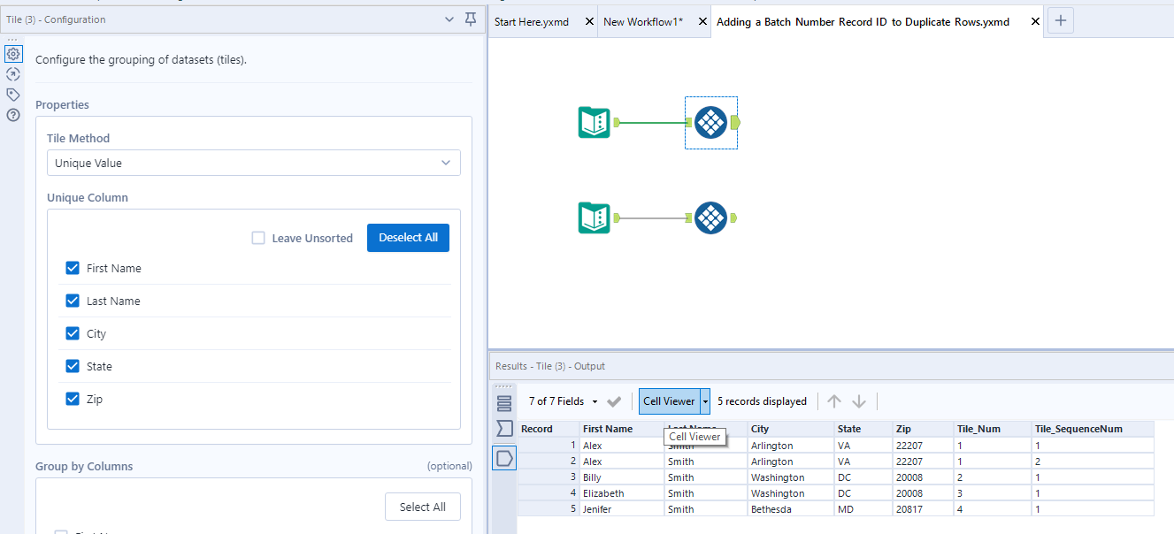 Solved: Adding a "Batch Number" Record ID to Duplicate Row... - Alteryx Community