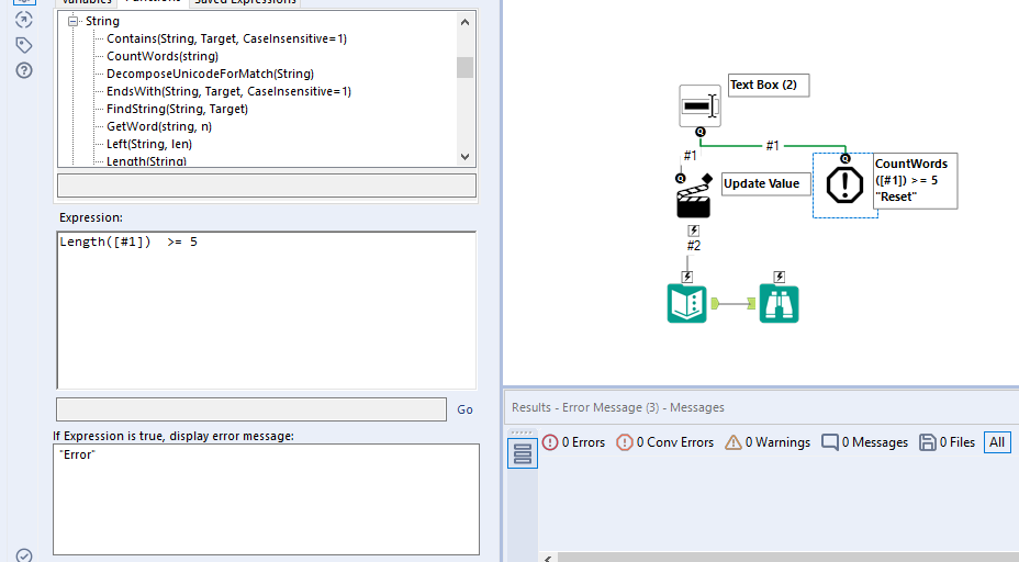 Solved: Validation message in Text Box - Alteryx Community