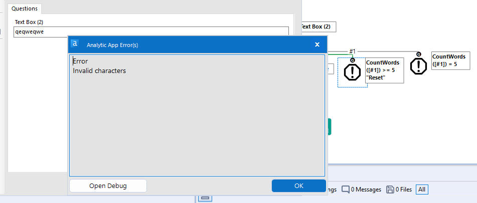 Solved: Validation message in Text Box - Alteryx Community
