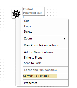 Convert Control Parameter to Text Box Option - Alteryx Community