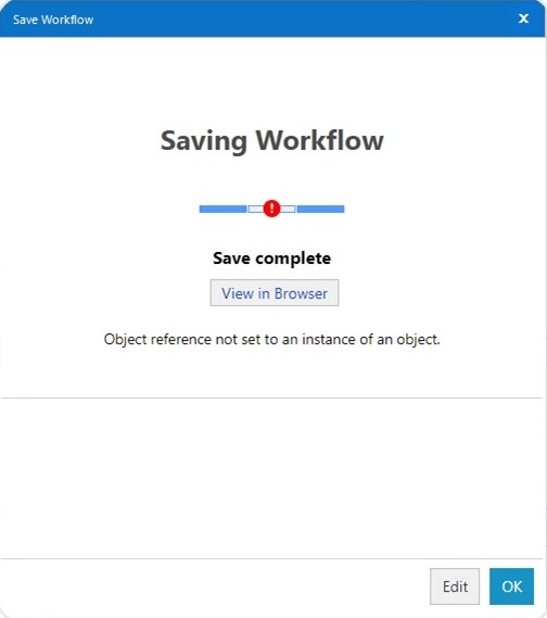 Solved: Saving Workflow - "Object reference not set to an ... - Alteryx Community