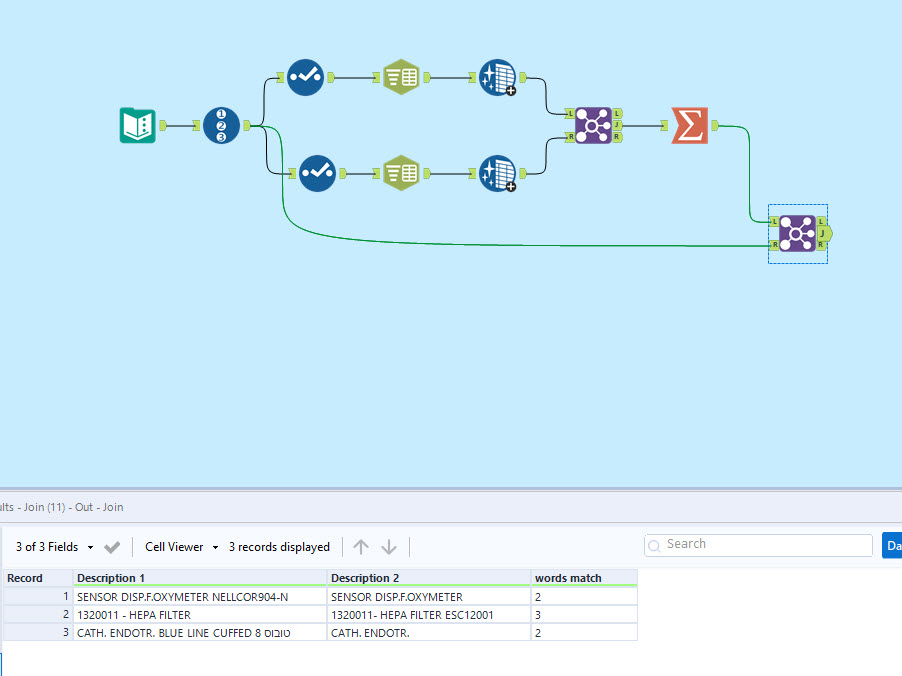 Word match between two fields - Alteryx Community