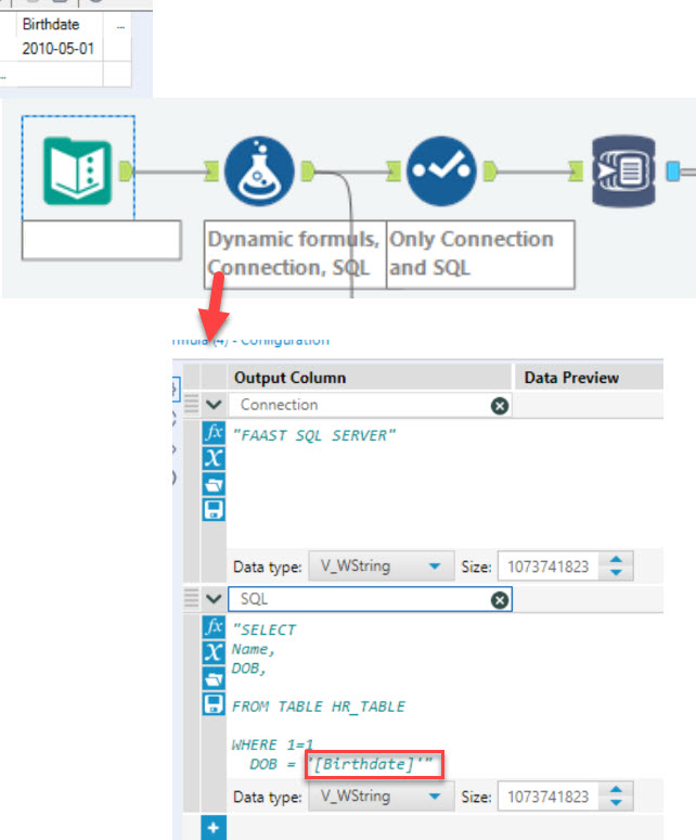 Solved: How to dynamically change a string for an InDB que... - Alteryx Community