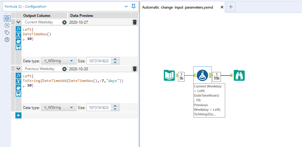 Automatic change input parameters - Alteryx Community