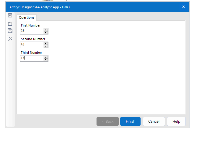 Solved: Prompt user to enter 3 numbers in a workflow - Alteryx Community