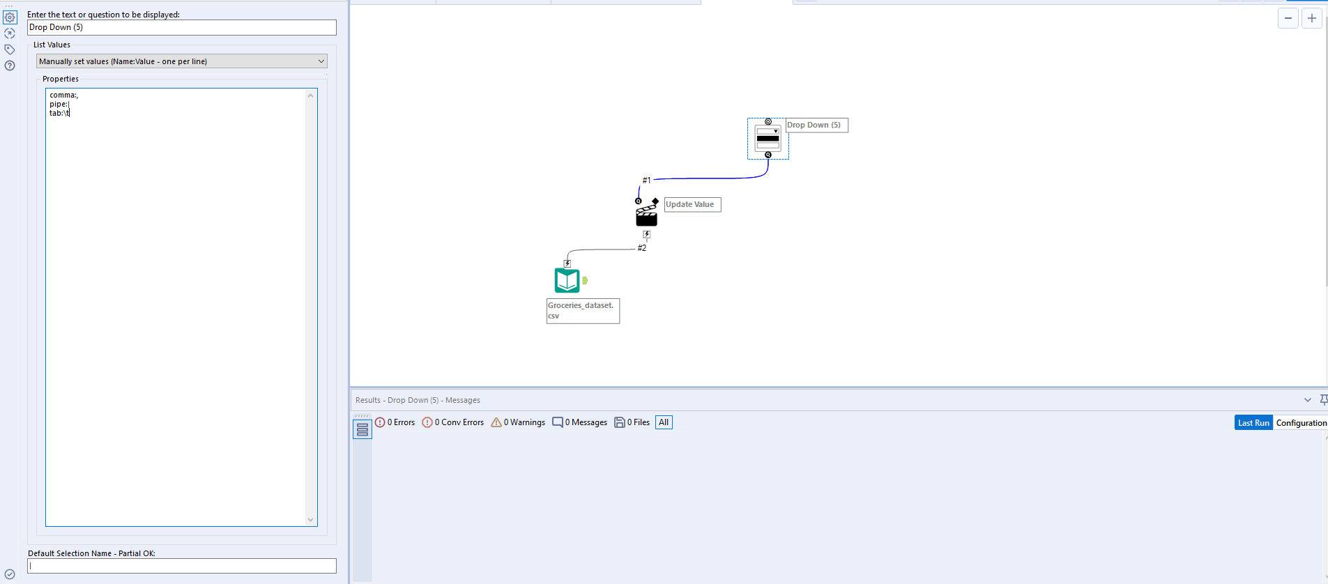 Solved: How to update delimeter of a csv file via user inp... - Alteryx ...