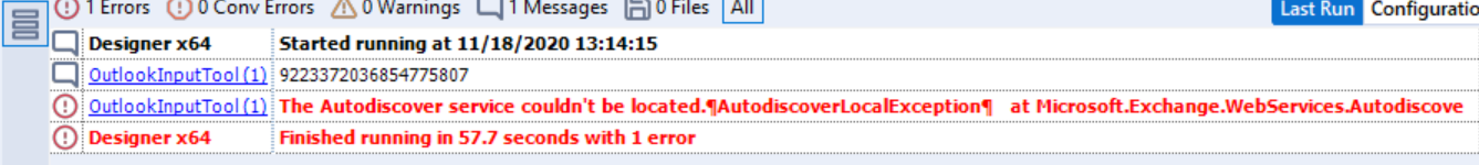 Outlook input tool Error - Alteryx Community