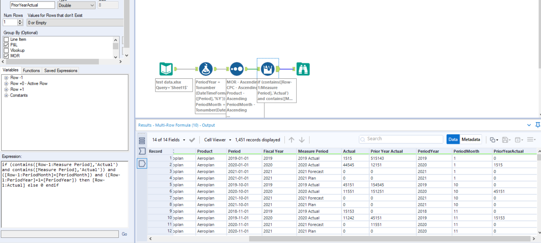 Solved: Prior Year Column - Alteryx Community