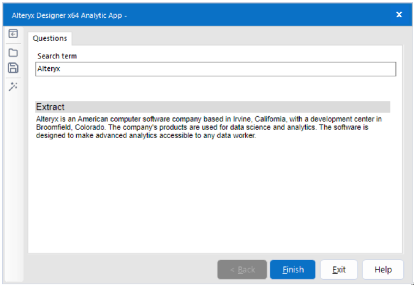 Analytic Apps able to display results directly in ... - Alteryx Community