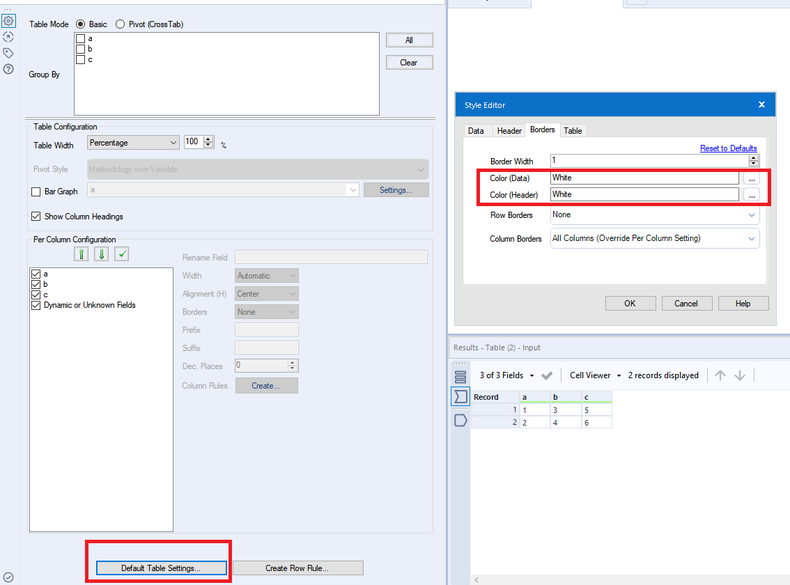 Space between columns in table - Alteryx Community