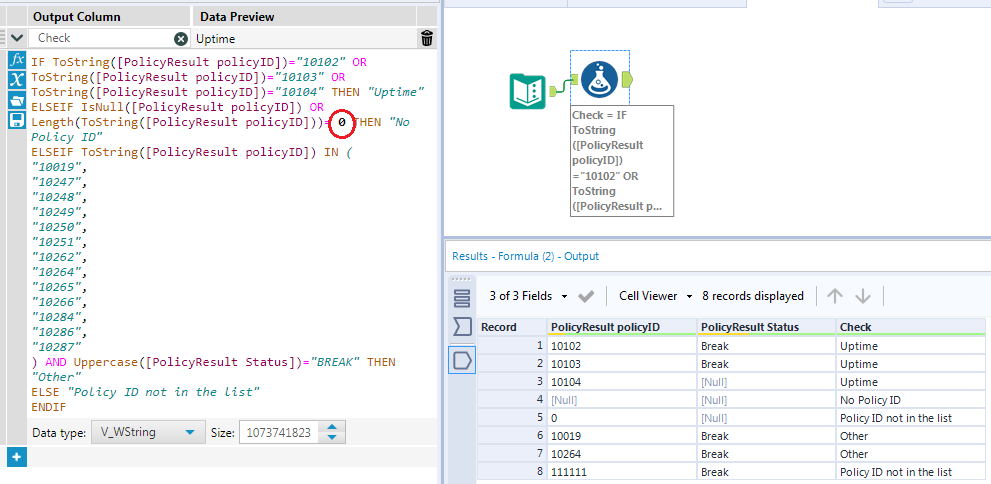 Solved: invalid type in operator == - Alteryx Community