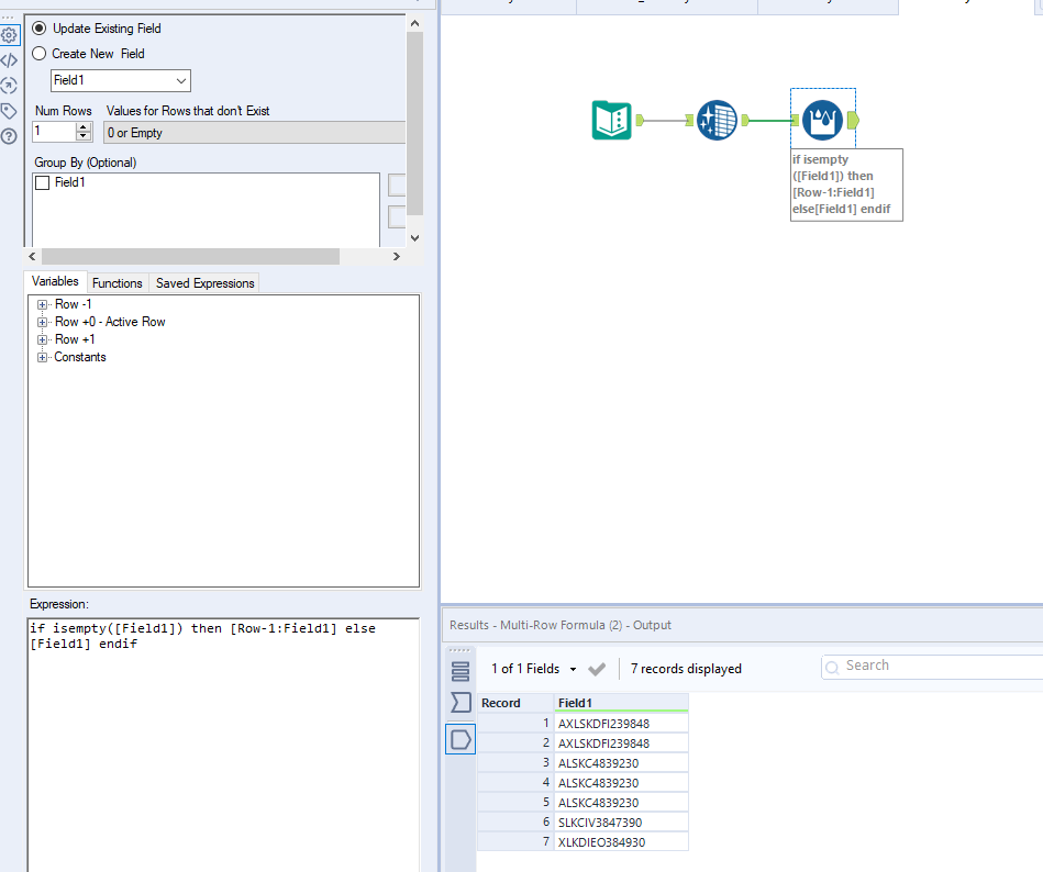 Solved: Fill the null cells to the value above - Alteryx Community