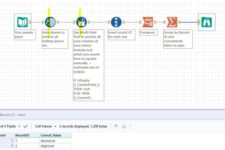 Null Value Is Ignored In Concatenated String Alteryx Community