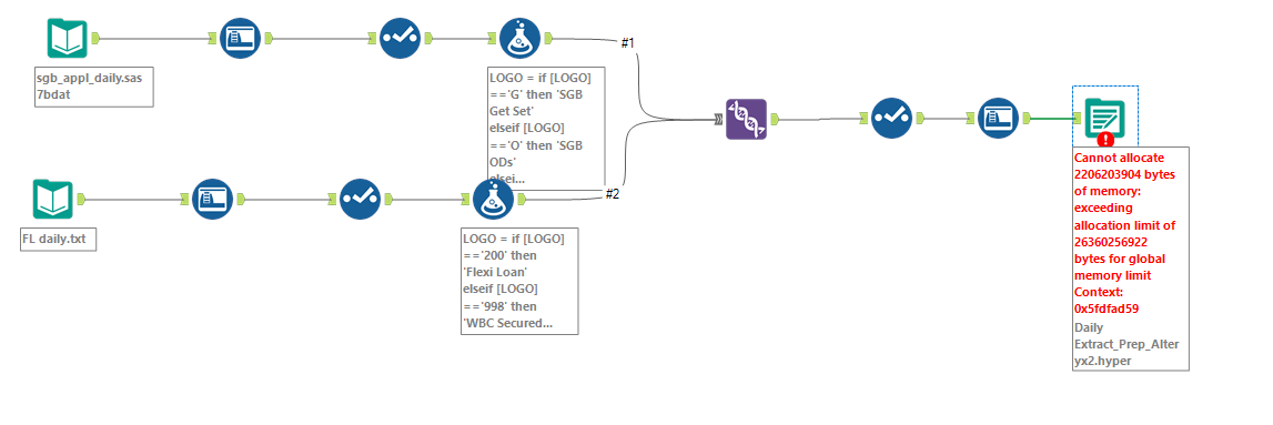 Memory error when creating hyper file - Alteryx Community