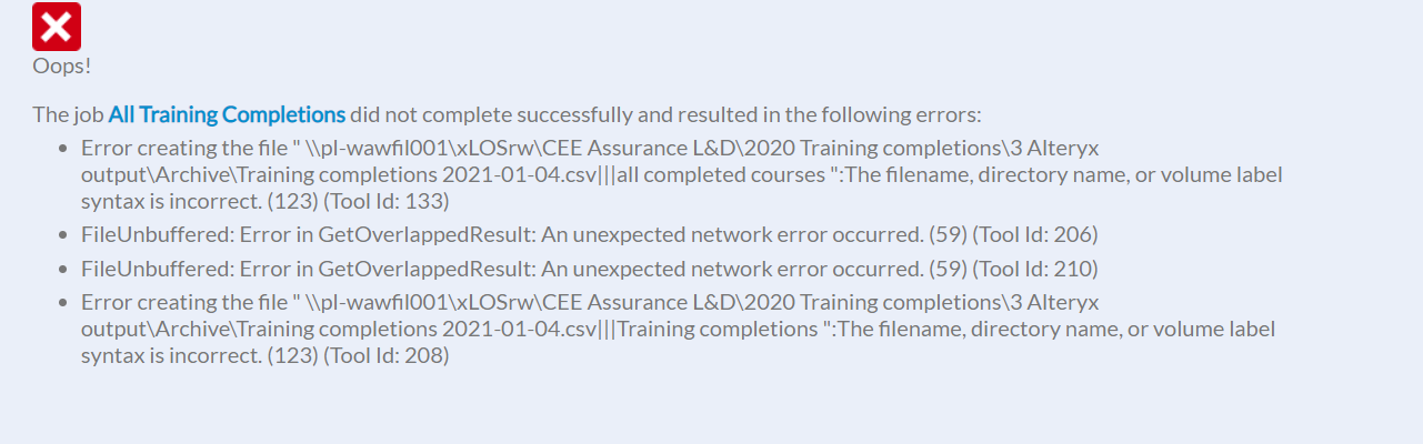 Error in temp file when running in gallery - Alteryx Community