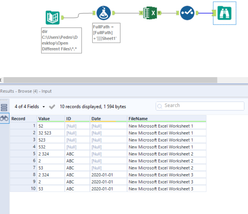 importing files with different columns into one fi... - Alteryx Community